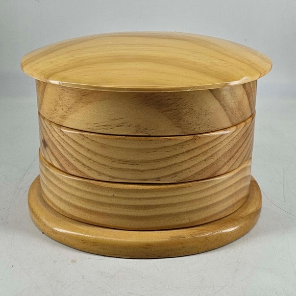 Storage & Organization | Vintage Staggered Multi Level Oval Wood ...